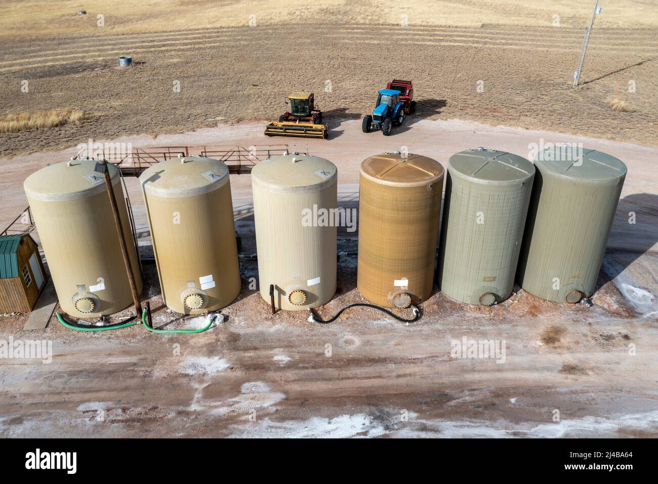 Freedom, Oklahoma - Plainview Brine #1--tanks holding heavy brine water ...
