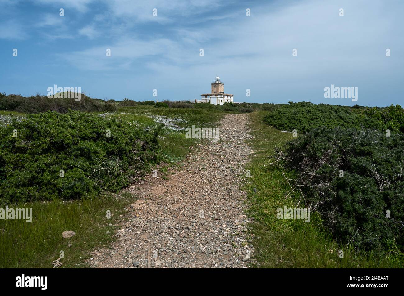 View of the Lighthouse of Tabarca. Tabarca is a small islet located in ...