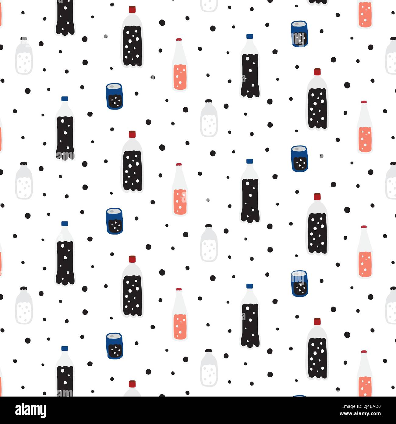 Hand drawn vector illustration of soda pattern. Soft drink Stock Vector ...