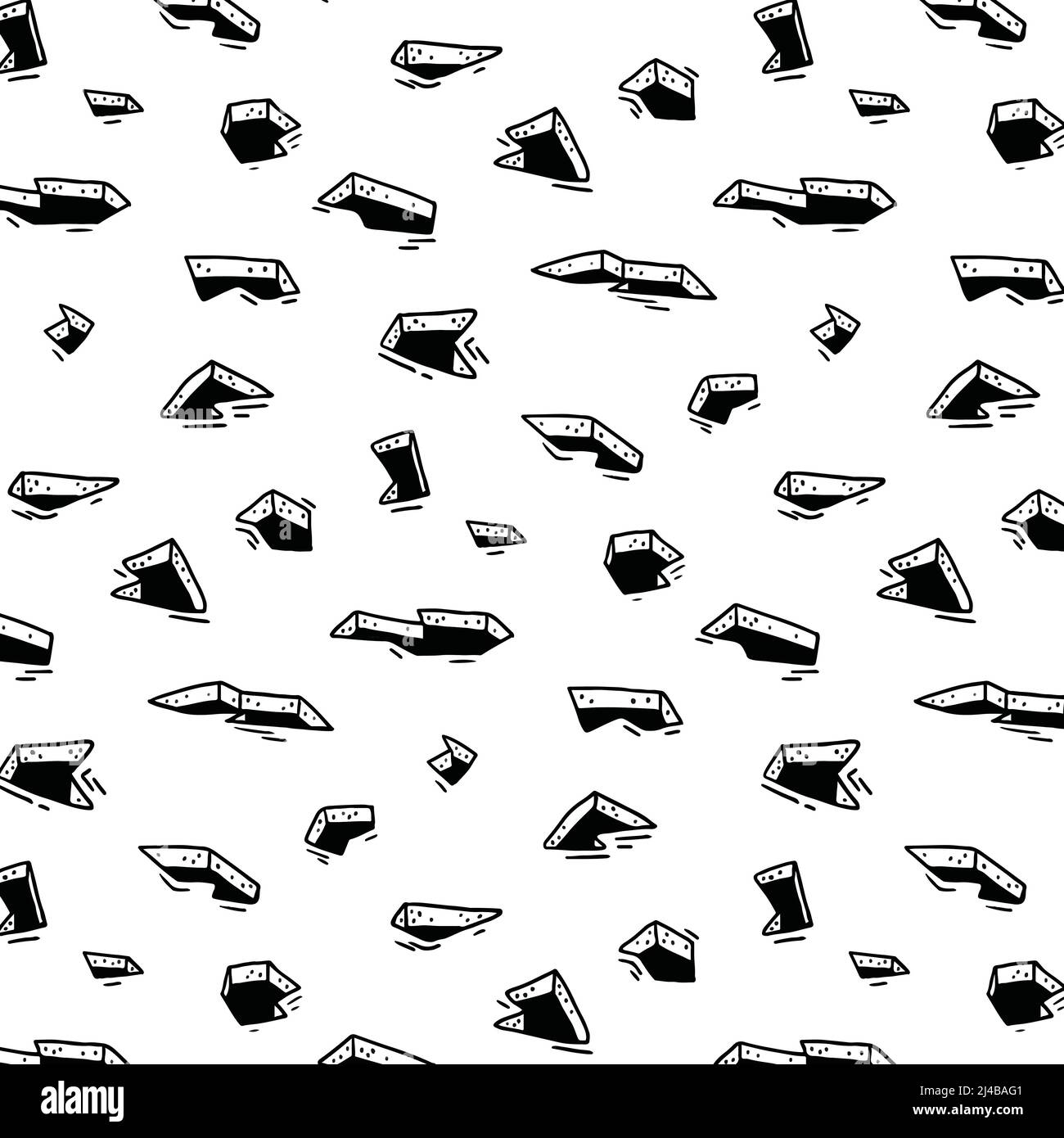 Hand drawn vector illustration of hole on the ground pattern. Abstract ...