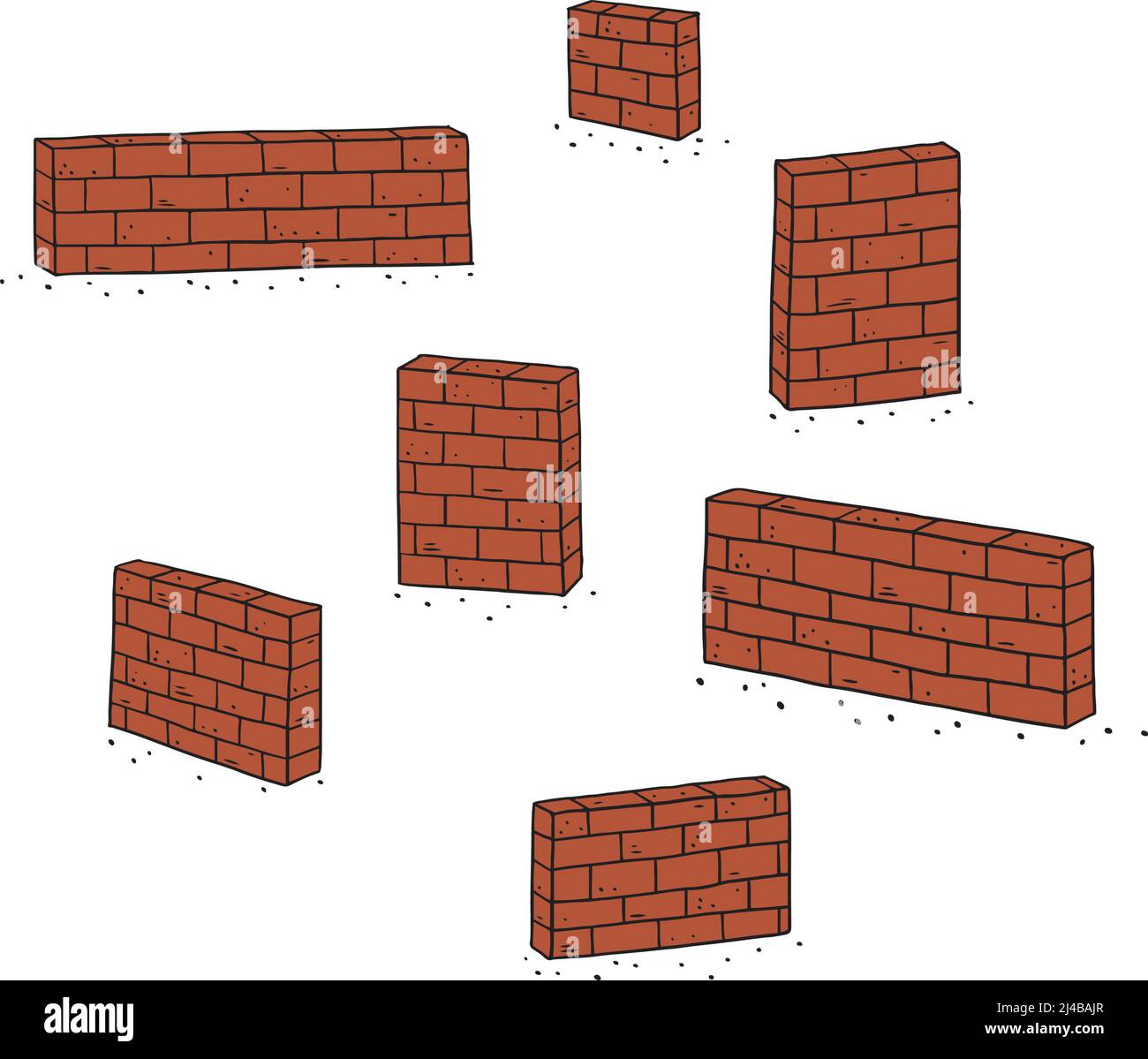 Hand drawn vector illustration of red brick wall Stock Vector Image ...