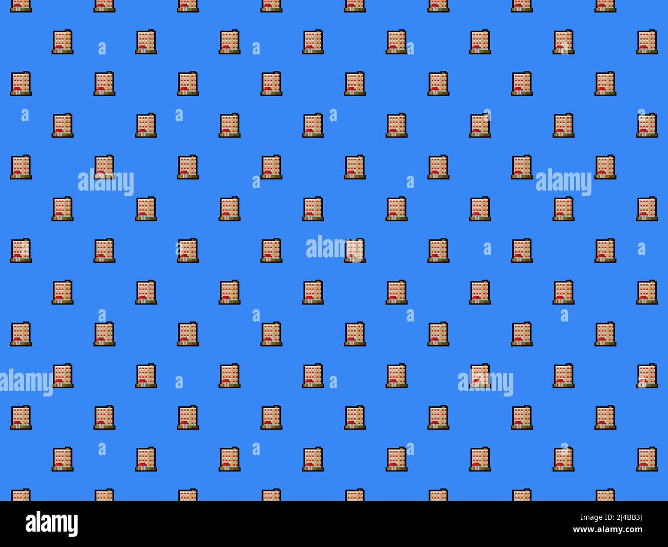 Pixel hotel building - high resolution 8 bit seamless pattern Stock ...