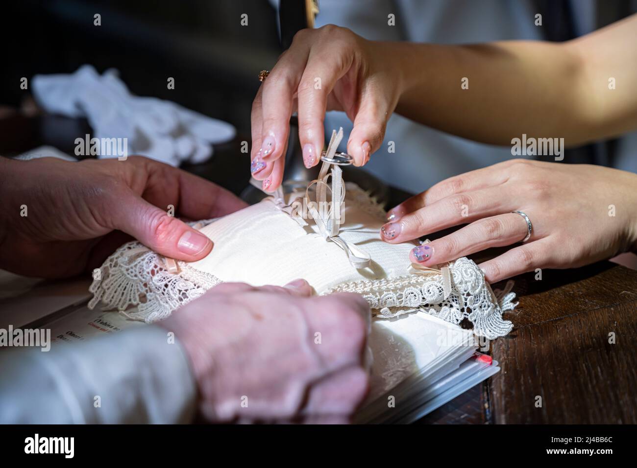 It is a wedding scene. In the first place, for ring exchange ...