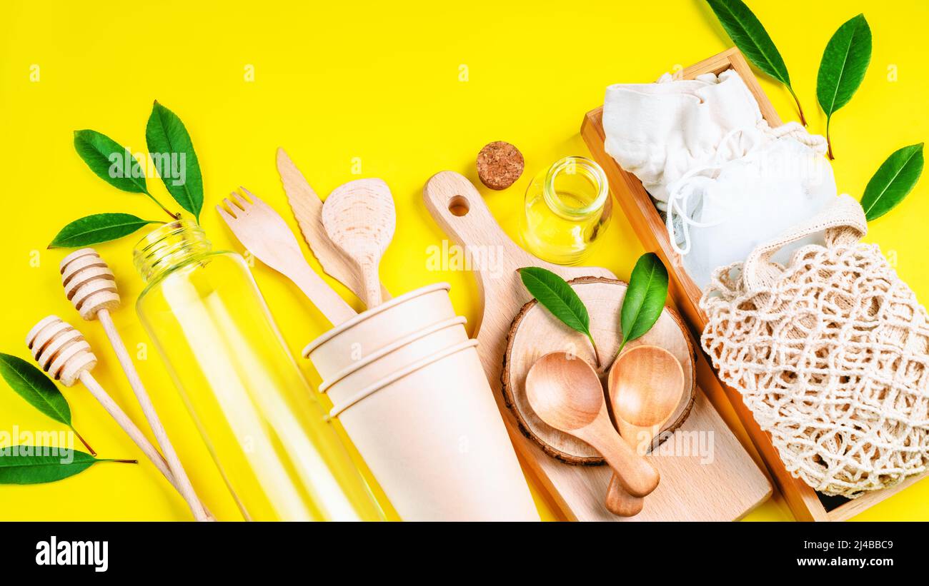 Eco friendly disposable tableware.Biodegradable craft dishes used in ...