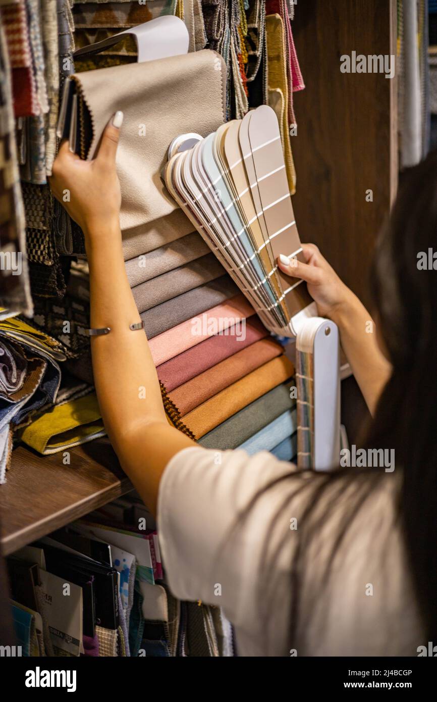 Choosing fabrics hi-res stock photography and images - Alamy