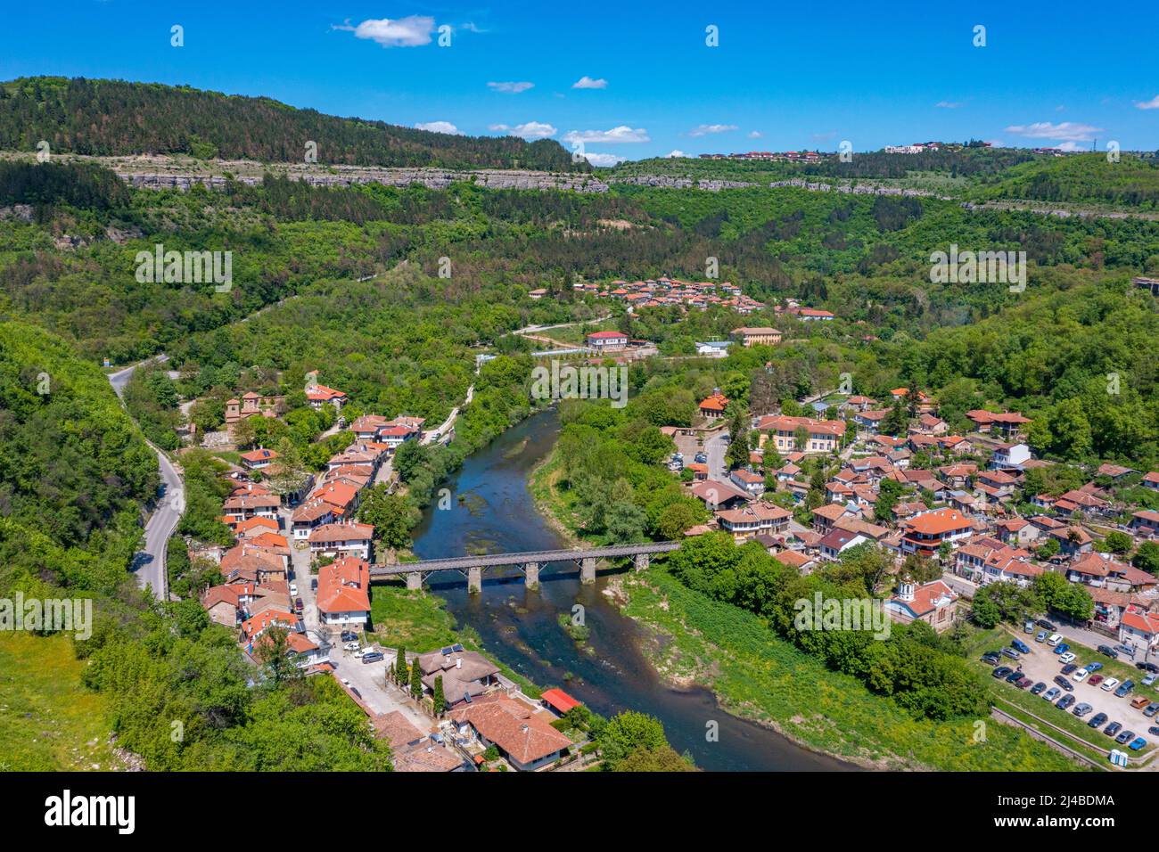 Riverside of Yantra river in Veliko Tarnovo, Bulgaria Stock Photo - Alamy