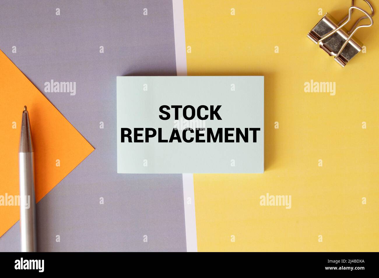 Handwritten text Stock Replacement with fountain pen on notebook ...