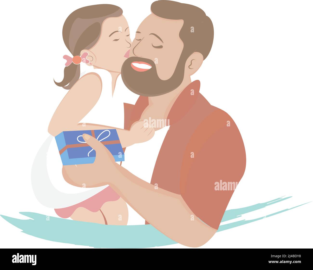 Isolated happy dad hugging his daughter Vector Stock Vector Image & Art - Alamy