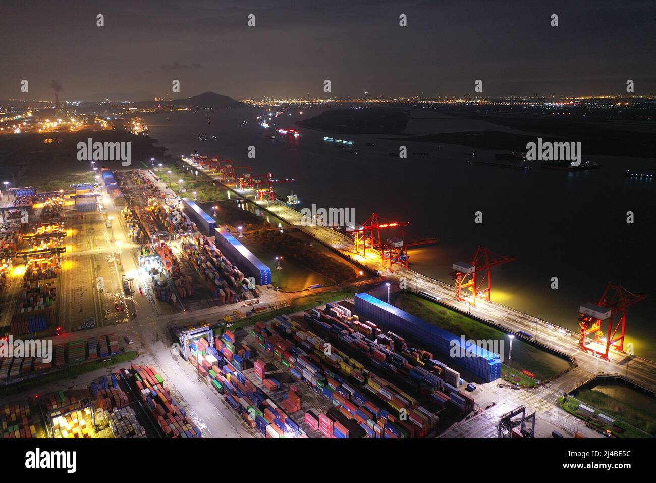 NANJING, CHINA - APRIL 13, 2022 - An aerial photo taken on April 13 ...