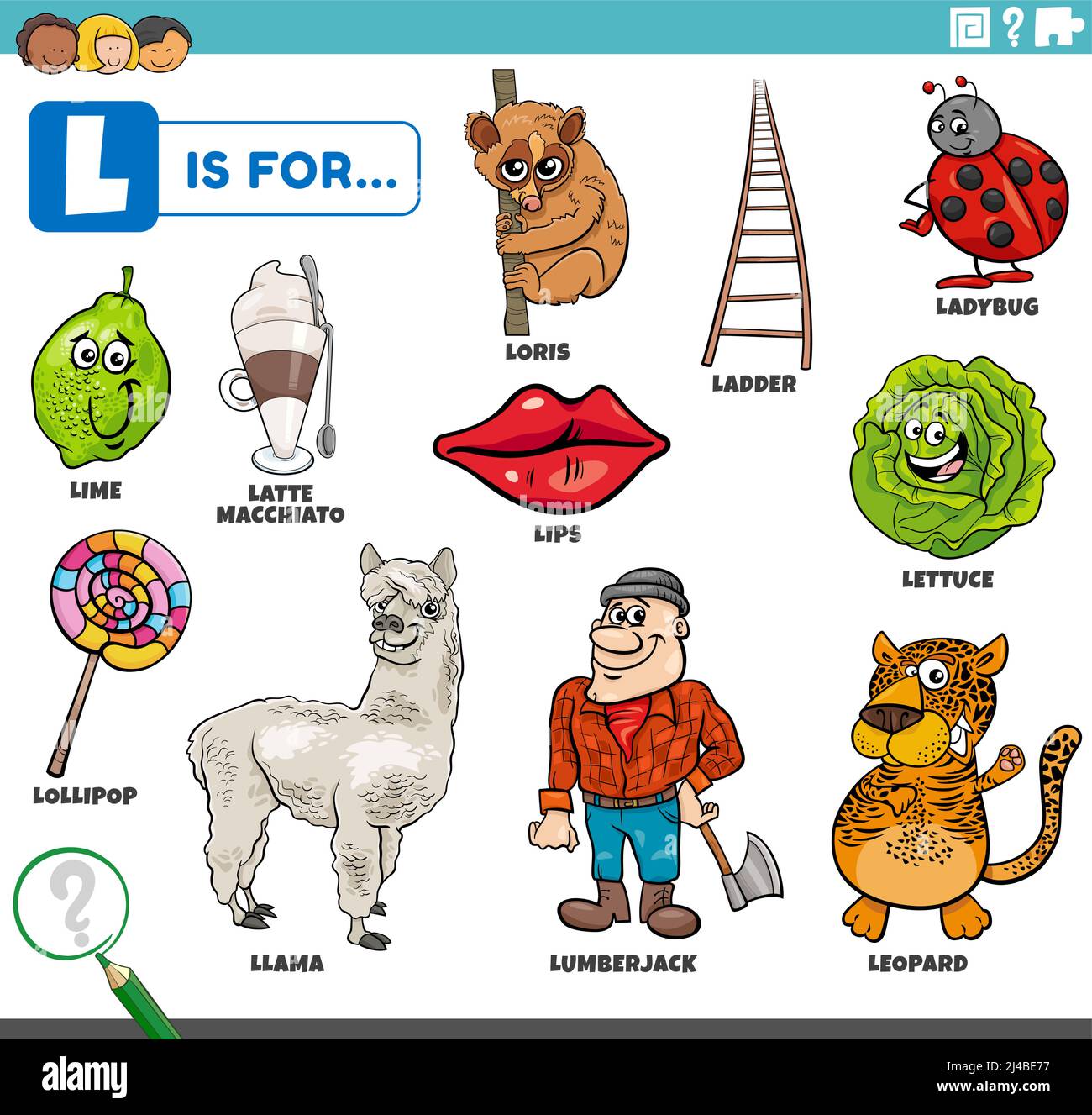 Educational Cartoon Illustration For Children With Comic Characters And Educational Cartoon Illustration For Children With Comic Characters And