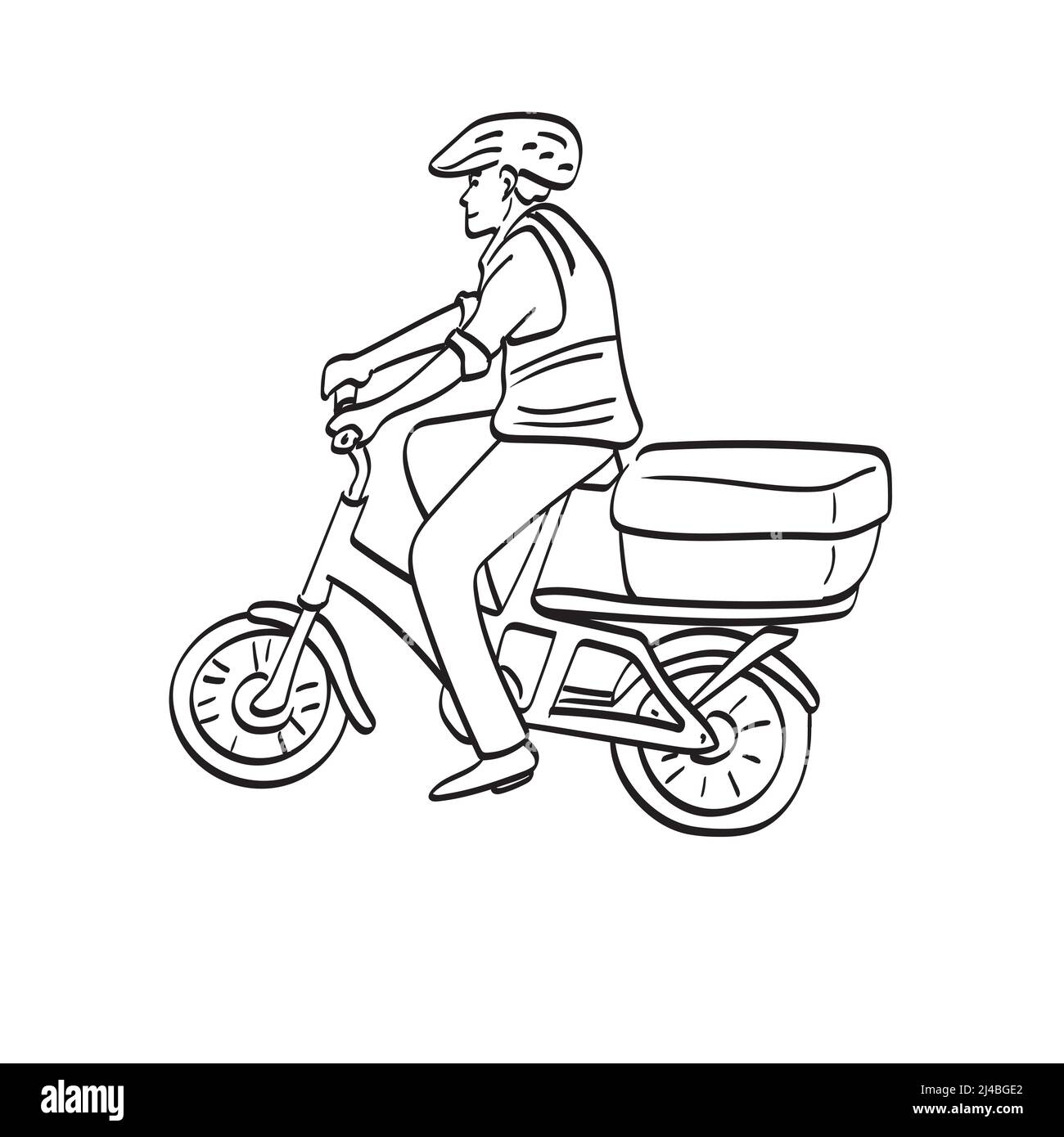 Hand drawn illustration drawing cyclist hi-res stock photography and ...