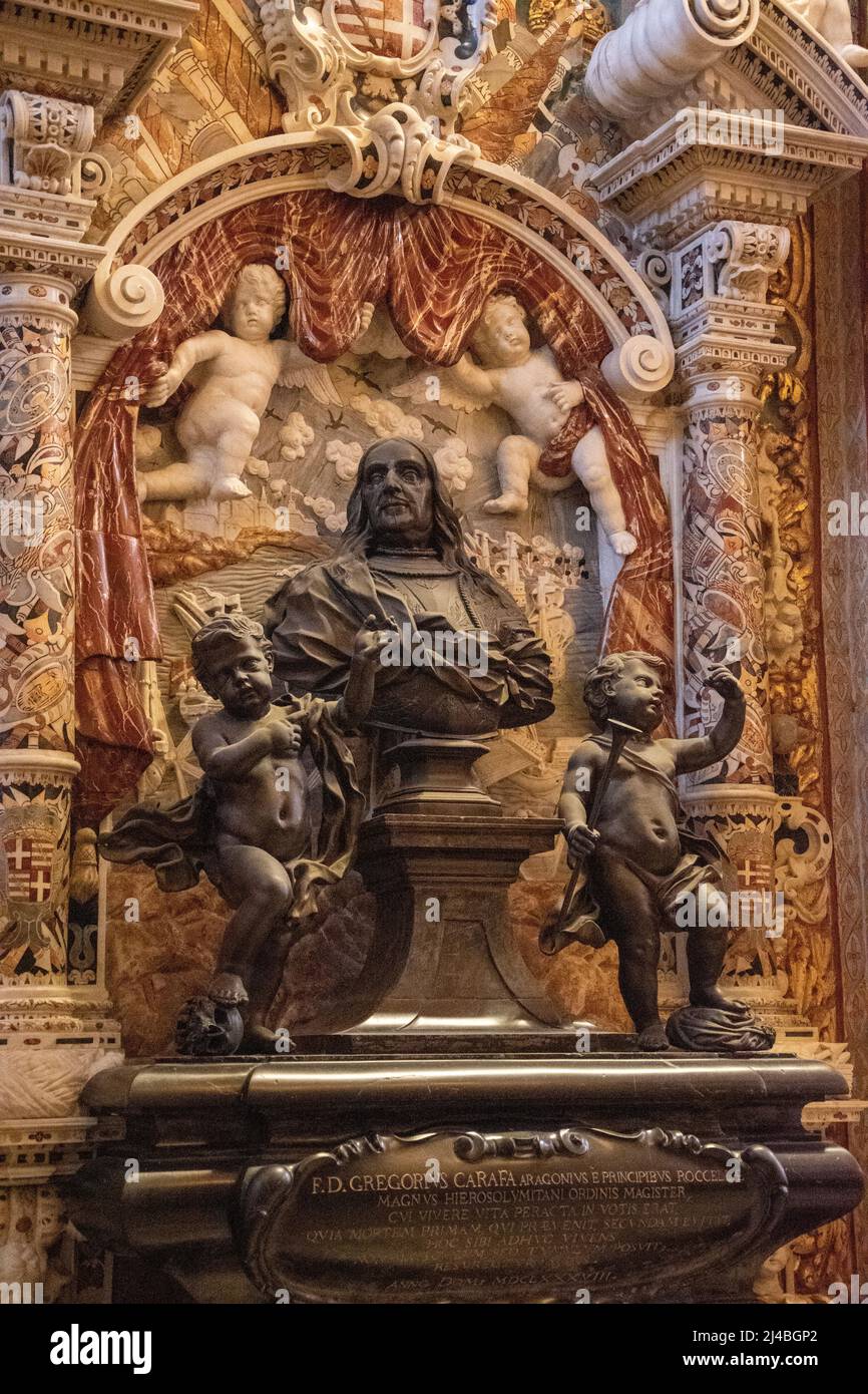 Tomb of Gregorio Carafa, 61st Grand Master of the Order of Saint John ...