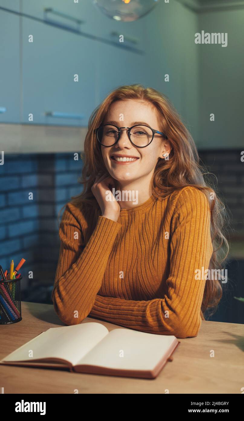 Woman taking study break desk hi-res stock photography and images - Alamy