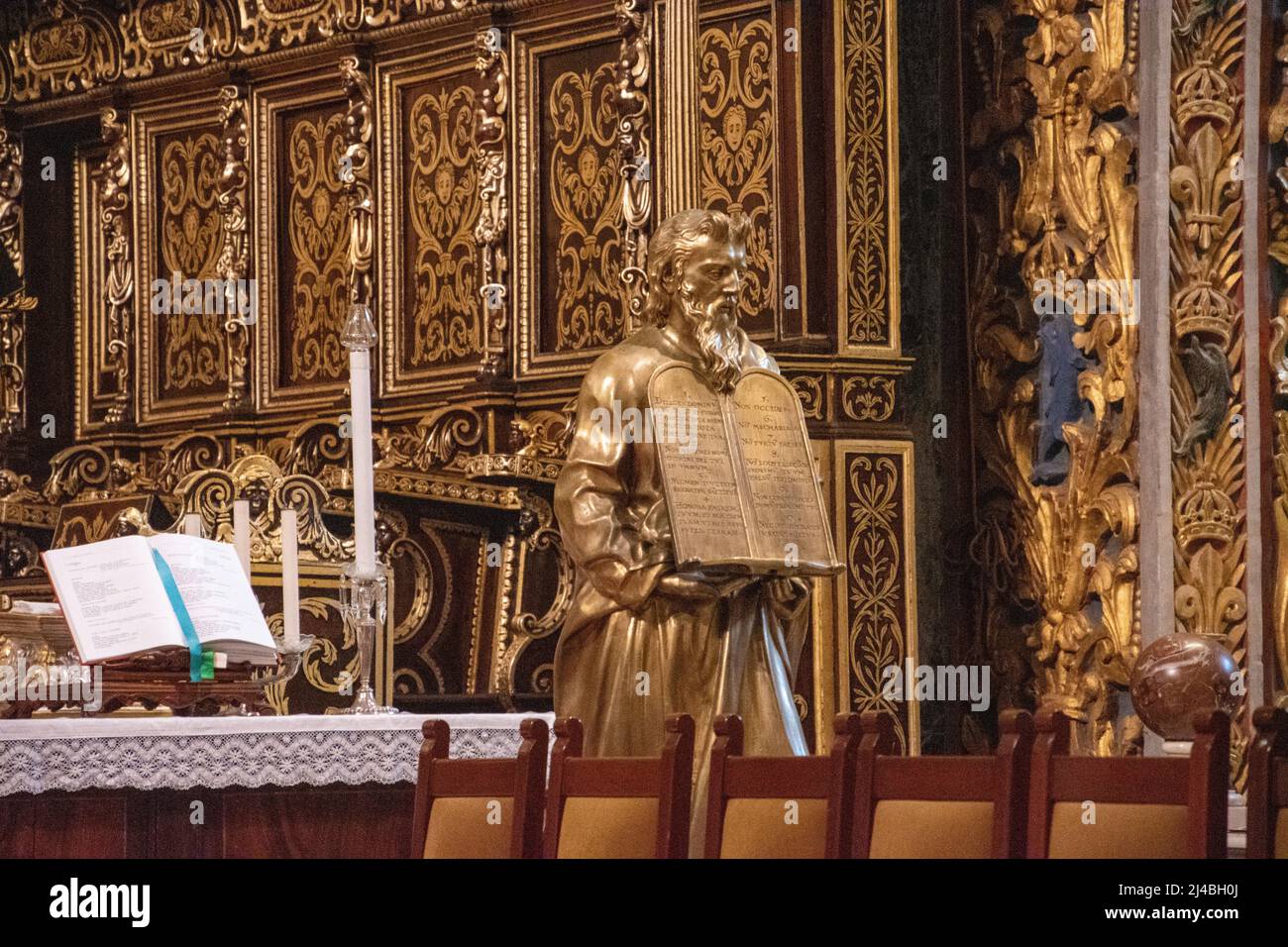 Choir area in Saint John's Co-Cathedral, Valletta, Malta Stock Photo ...