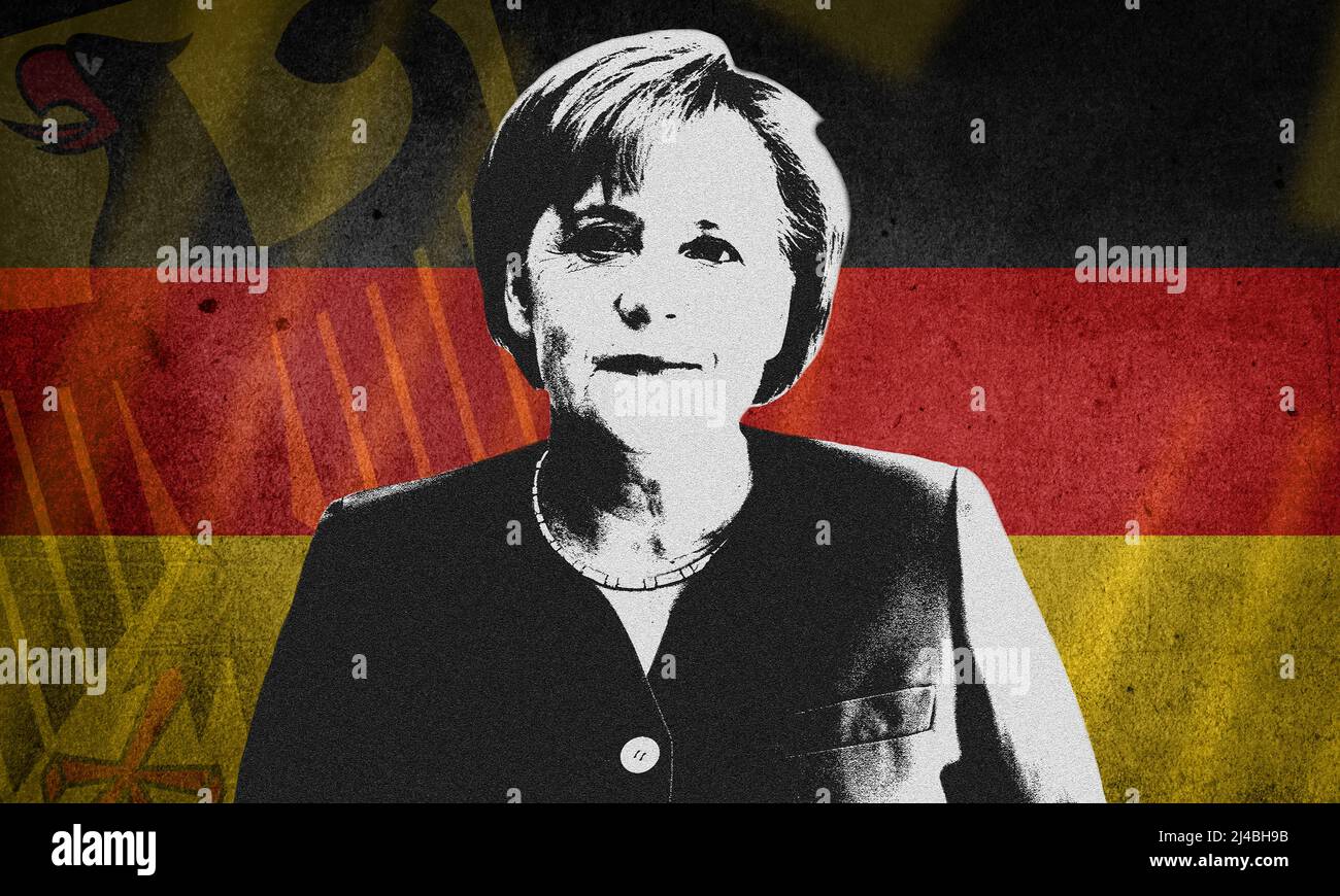 Angela Merkel and Germany flag Stock Photo - Alamy