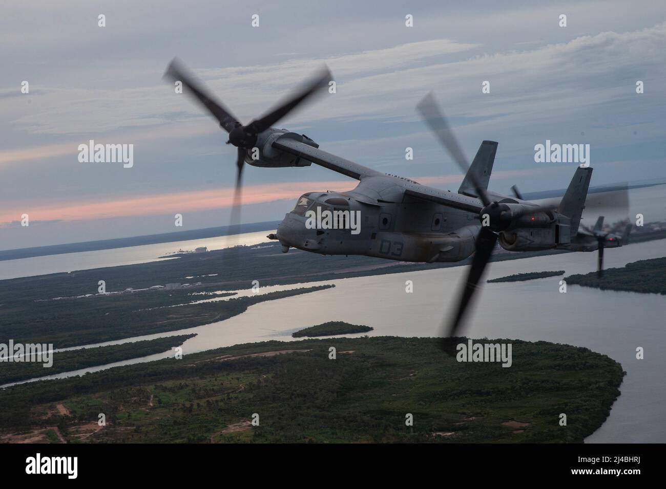 A U.S. Marine Corps MV-22 Osprey from Marine Medium Tiltrotor Squadron ...