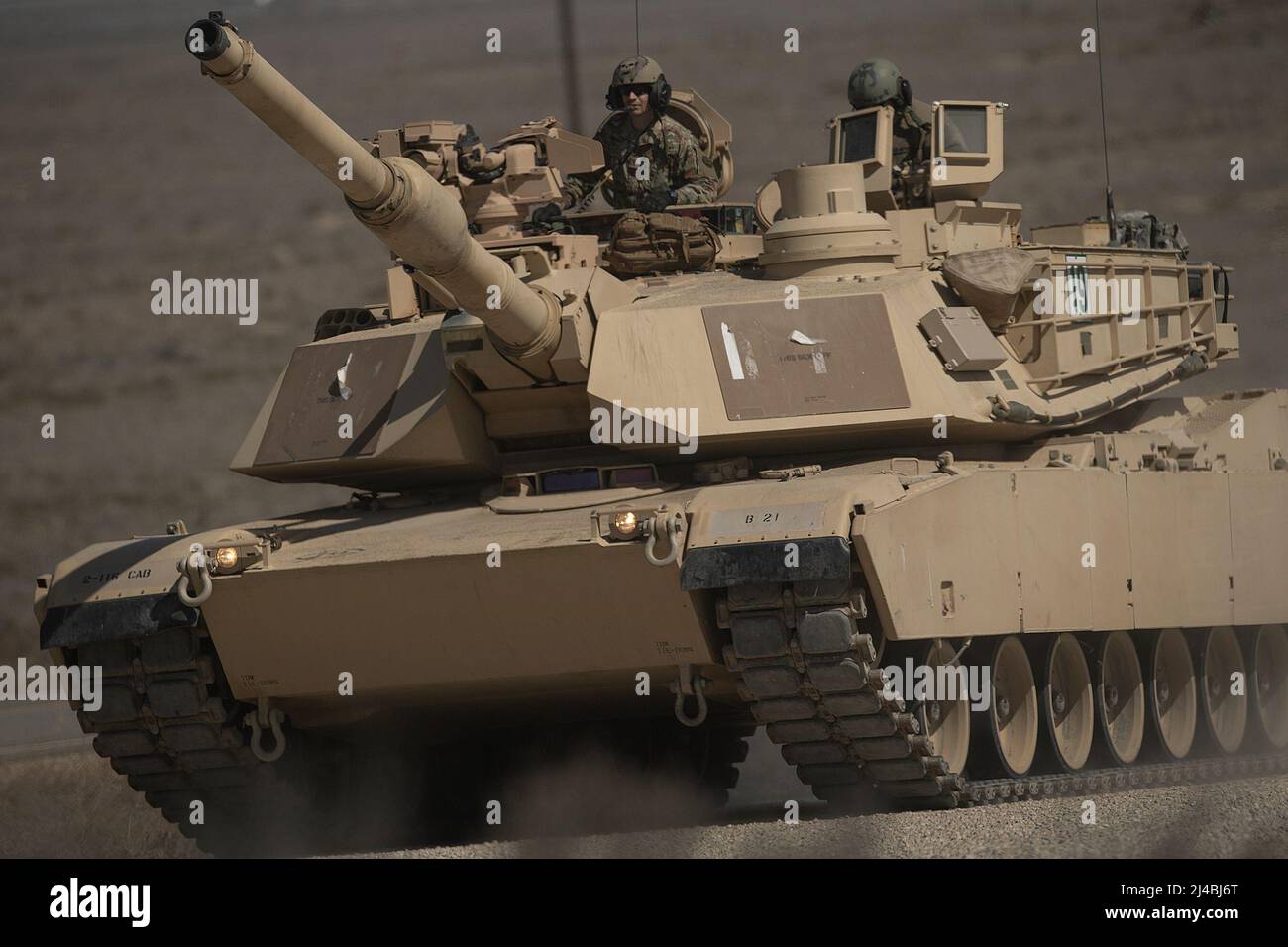 An Abrams Tank from B Company, 2-116th Combined Arms Battalion leaves ...