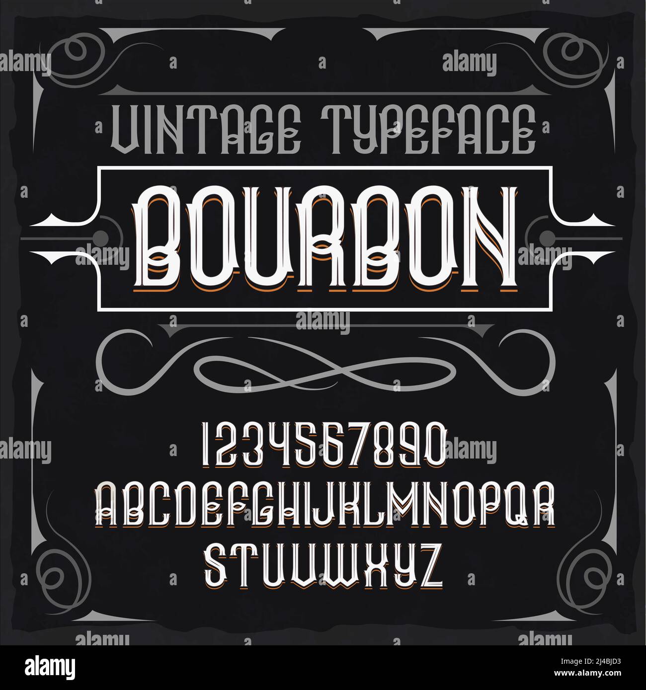Vintage label typeface called "Bourbon". Perfectly designed font for ...