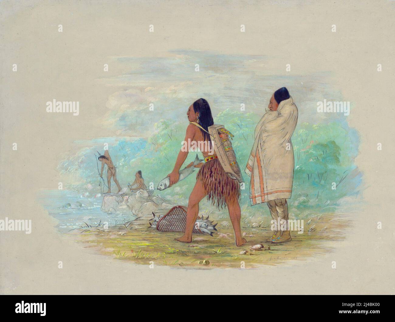 Flathead Native Americans, 19th century painting Stock Photo - Alamy