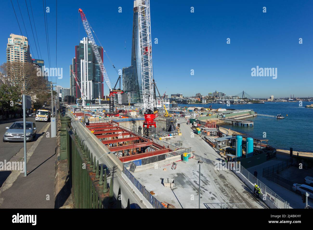 Construction of Barangaroo in Sydney, seen from High Street in Millers ...