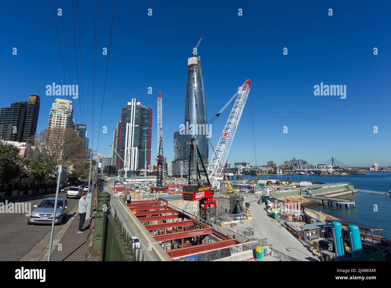 Construction of Barangaroo in Sydney, seen from High Street in Millers ...