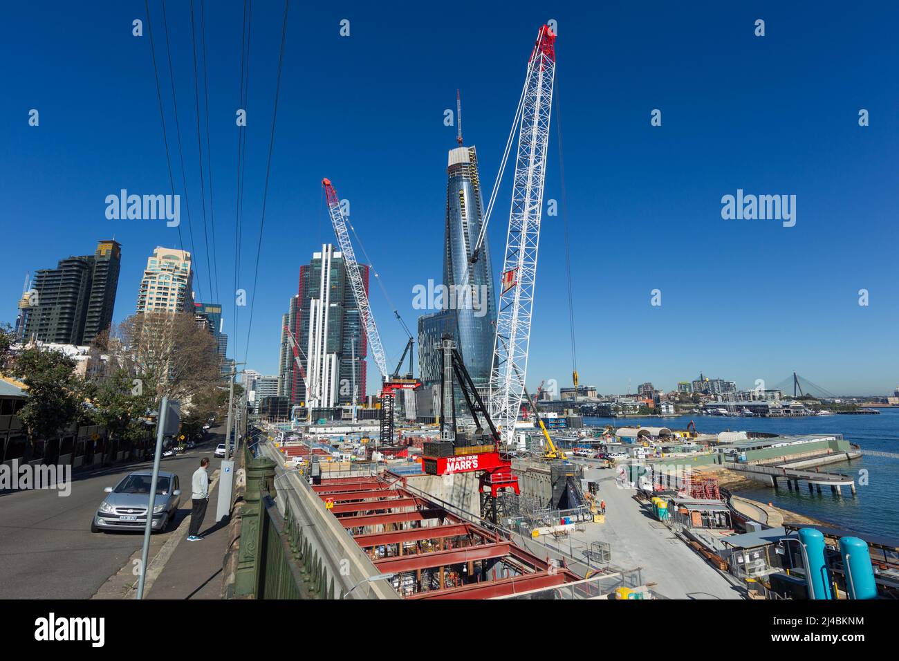 Construction of Barangaroo in Sydney, seen from High Street in Millers ...