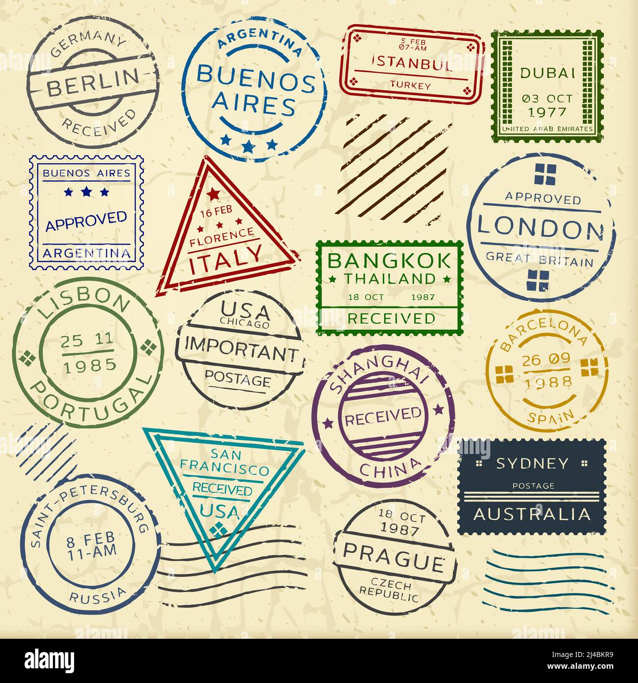 Triangular stamps Stock Vector Images - Alamy