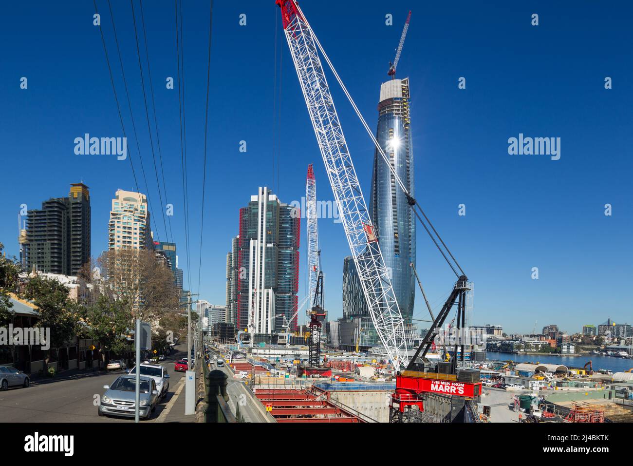 Construction of Barangaroo in Sydney, seen from High Street in Millers ...