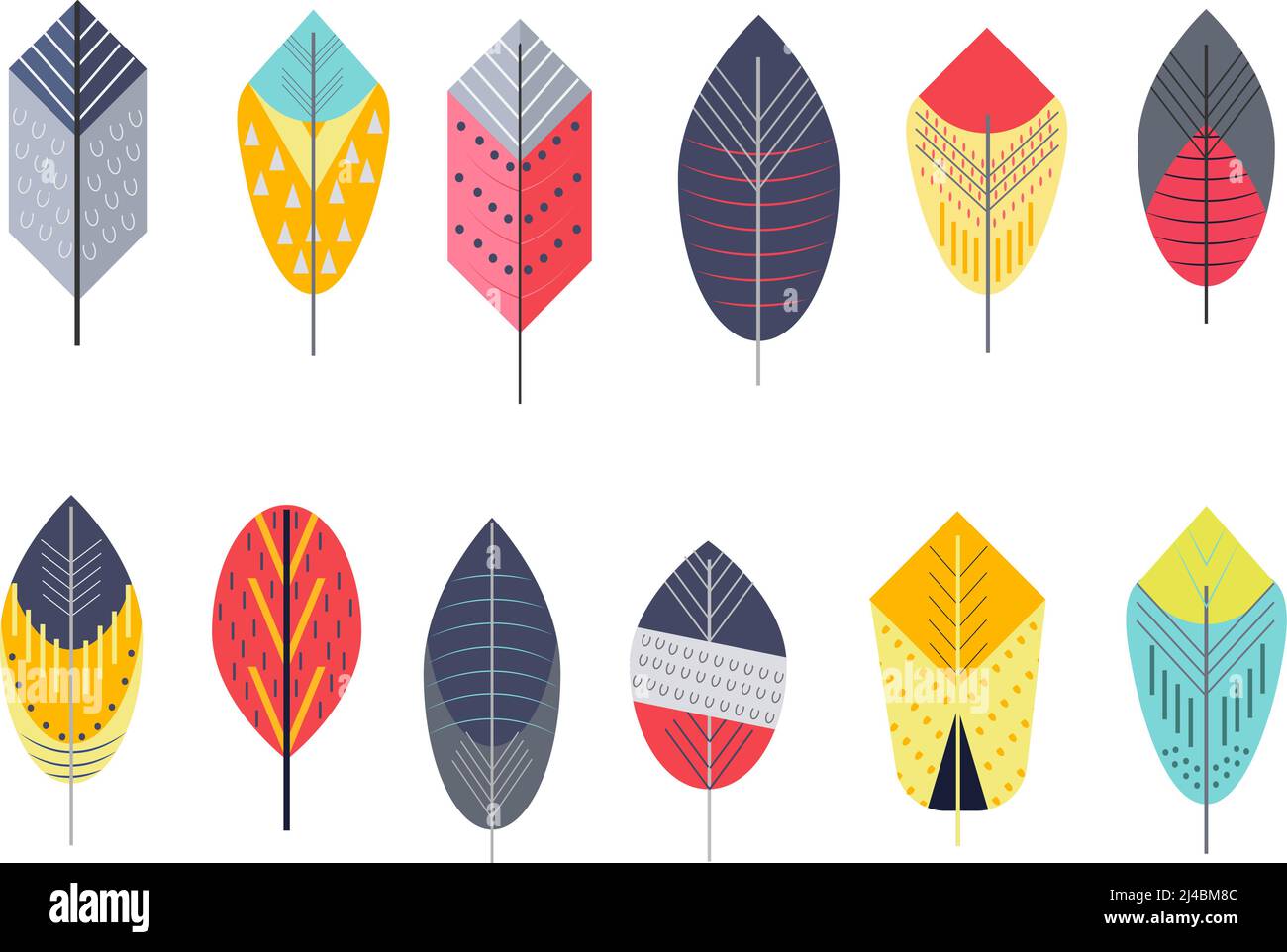 Set with colorful stylized feathers Stock Vector Image & Art - Alamy