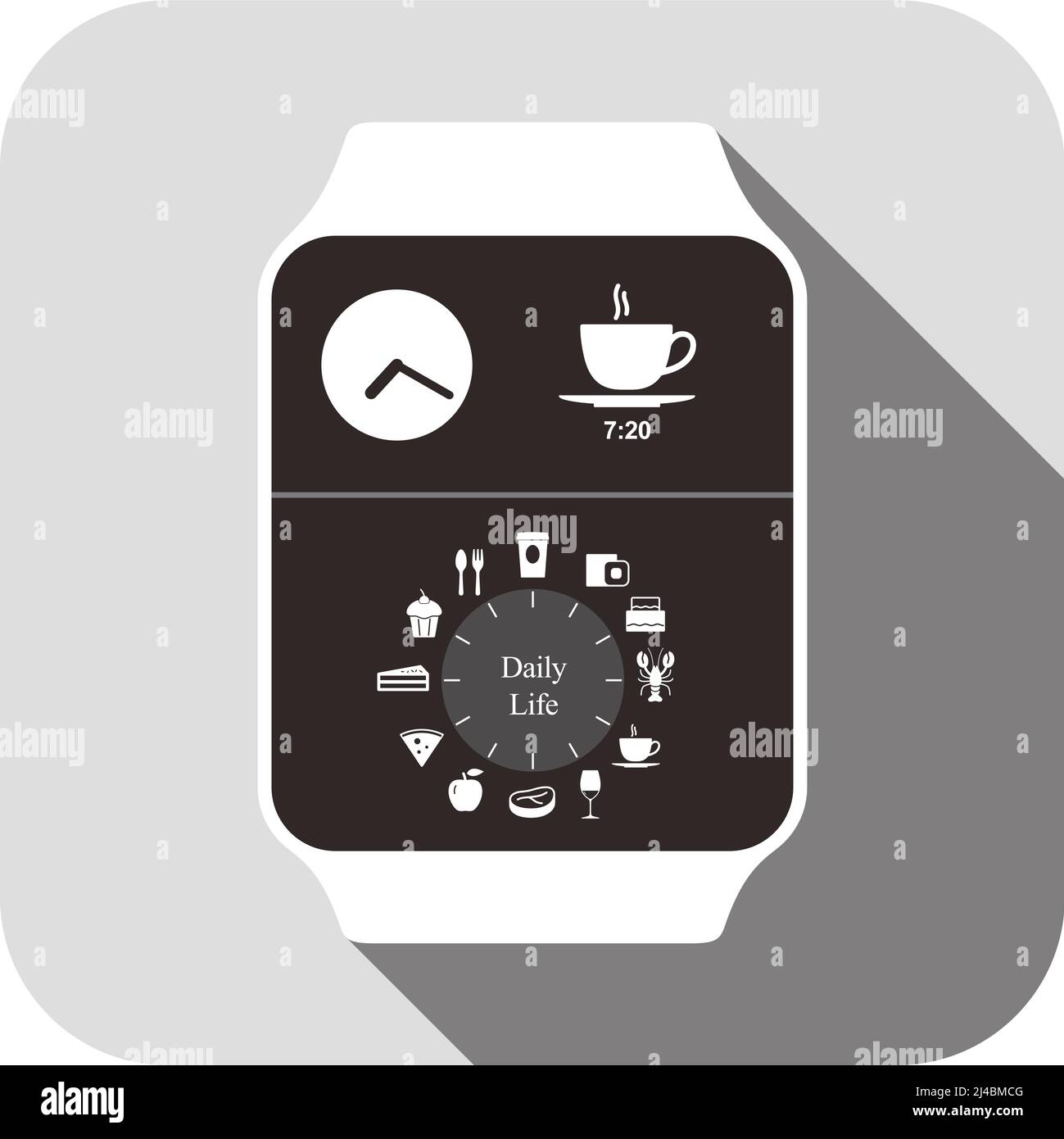 Cup coffee alarm clock Stock Vector Images - Alamy