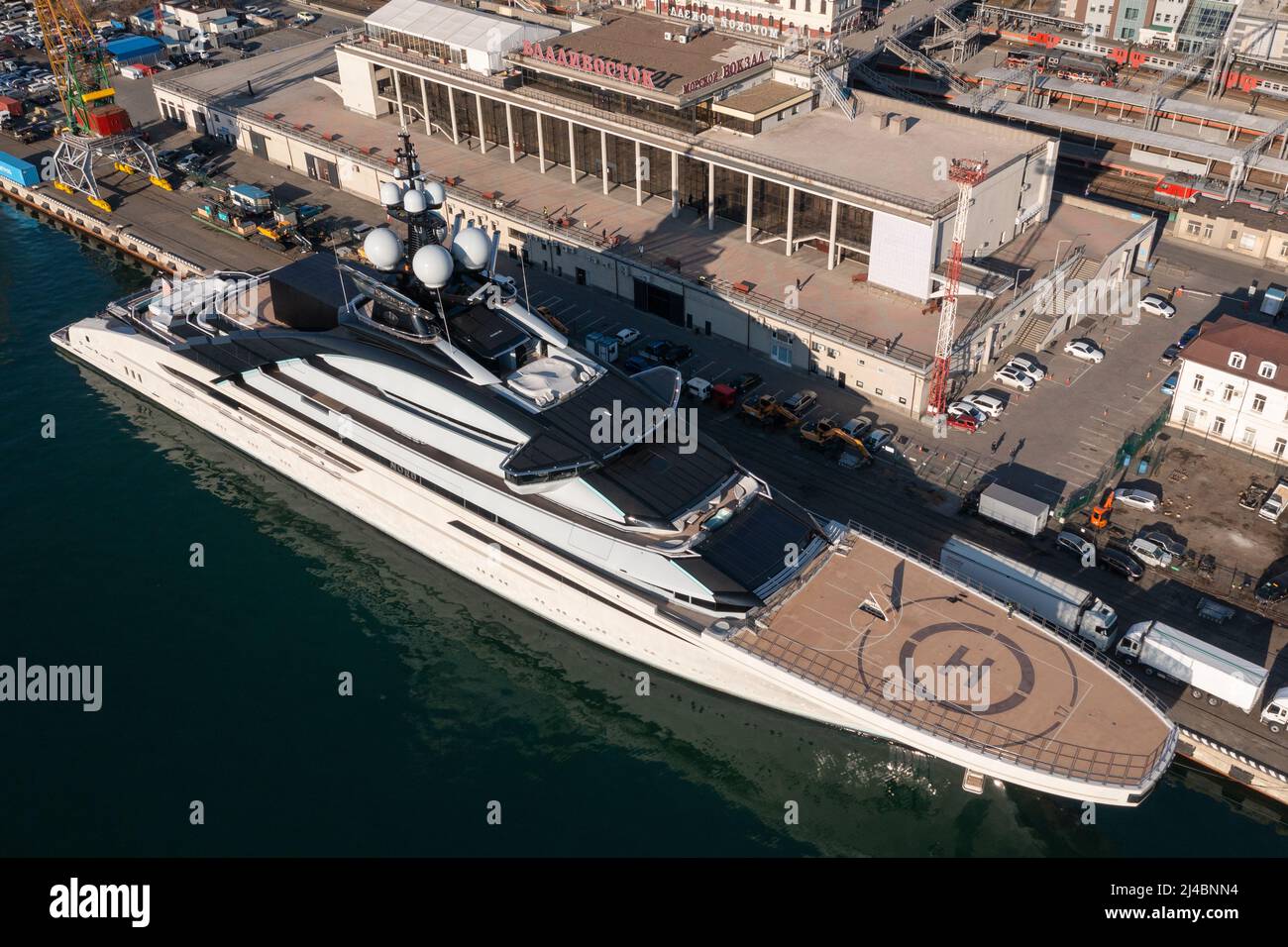 The yacht NORD owned by the Russian aligarh, the owner of the company ...