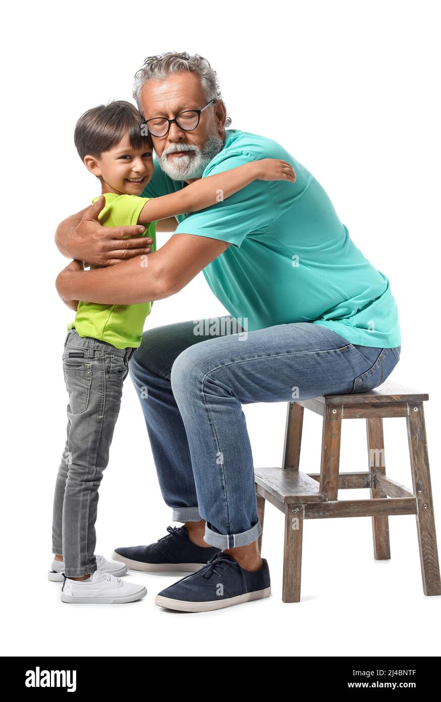 Child hugging grandparent Cut Out Stock Images & Pictures - Alamy