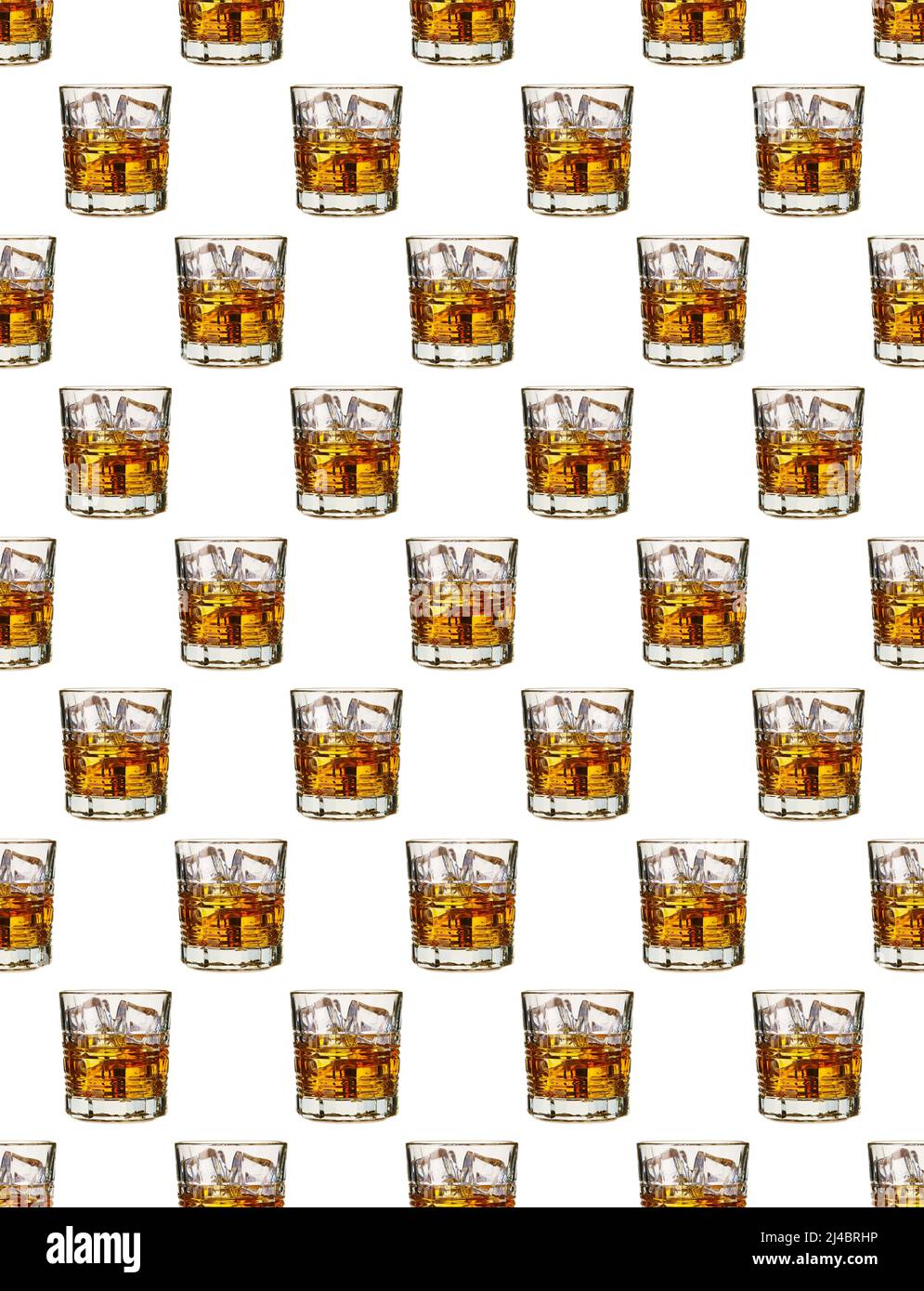 Seamless pattern - glasses of whisky over white background Stock Photo ...