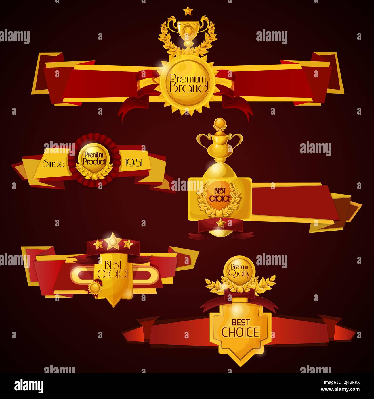 Trophy ribbon layout template design Stock Vector Images - Alamy