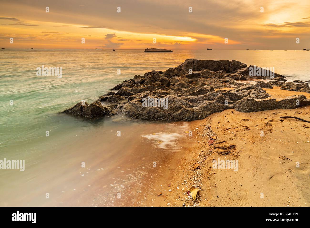 Tanjung Bidara Beach, Malacca west coast state of Malaysia Stock Photo ...