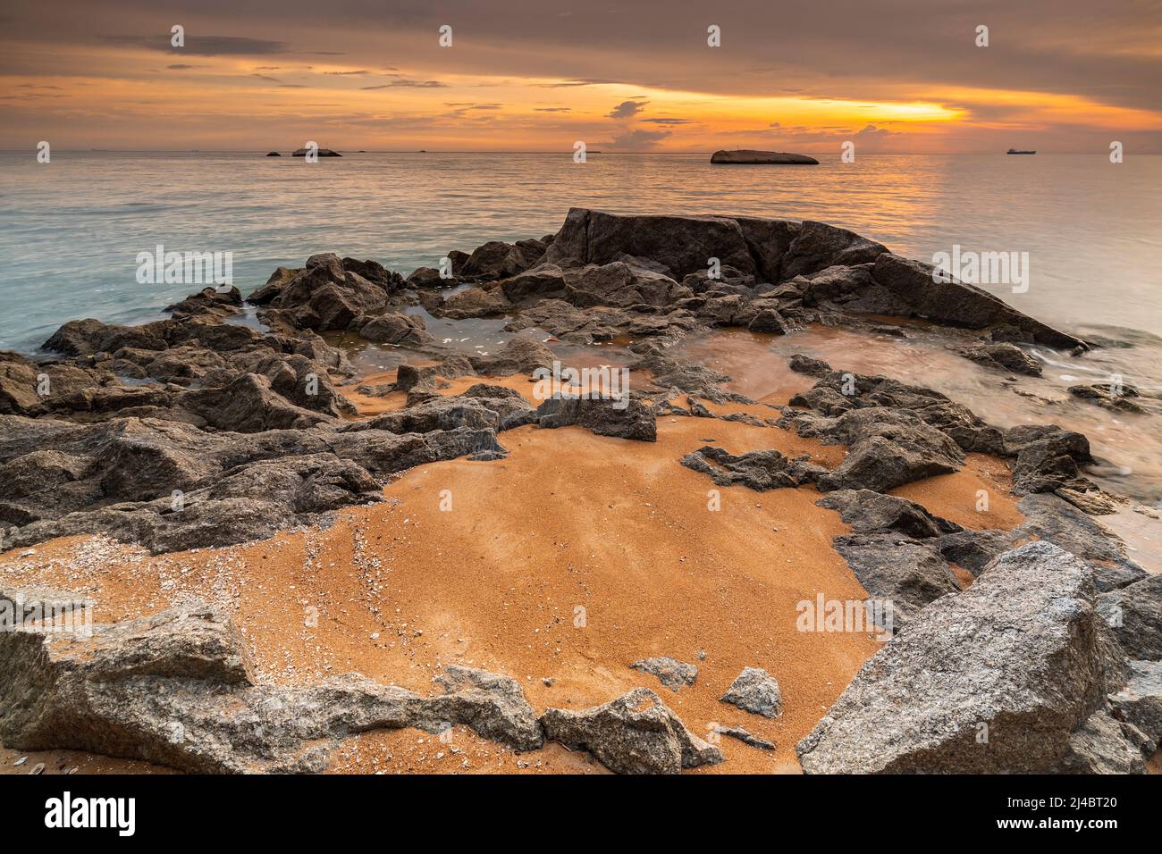Tanjung Bidara Beach, Malacca west coast state of Malaysia Stock Photo ...