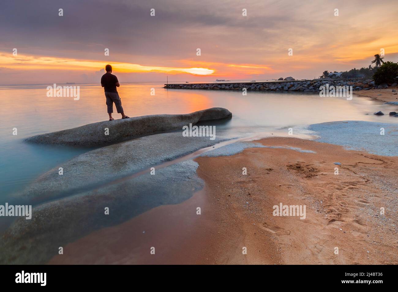 Tanjung Bidara Beach, Malacca west coast state of Malaysia Stock Photo ...