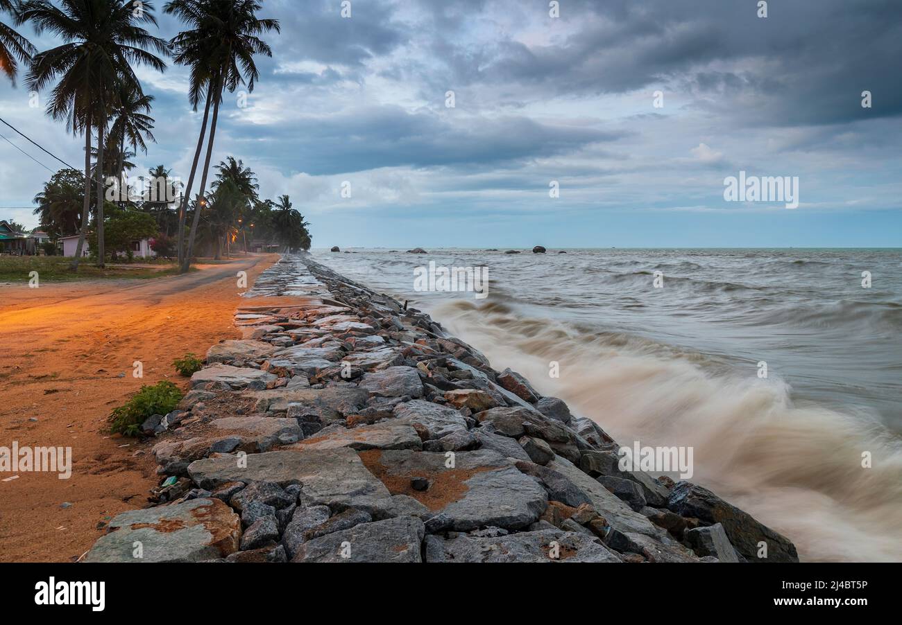 Tanjung Bidara Beach, Malacca west coast state of Malaysia Stock Photo ...