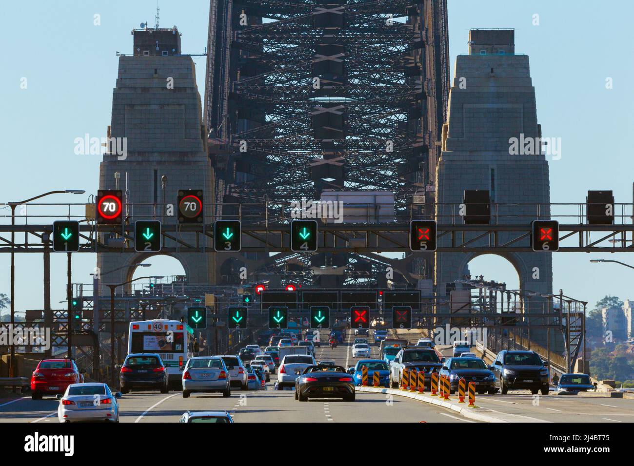 Traffic on Sydney Harbour Bridge in Sydney, NSW, Australia Stock Photo ...