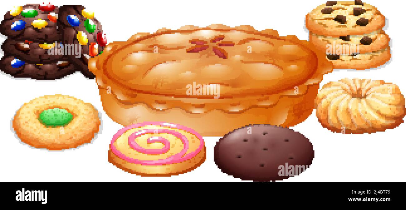 Delicious dessert and pastry cartoon set illustration Stock Vector ...