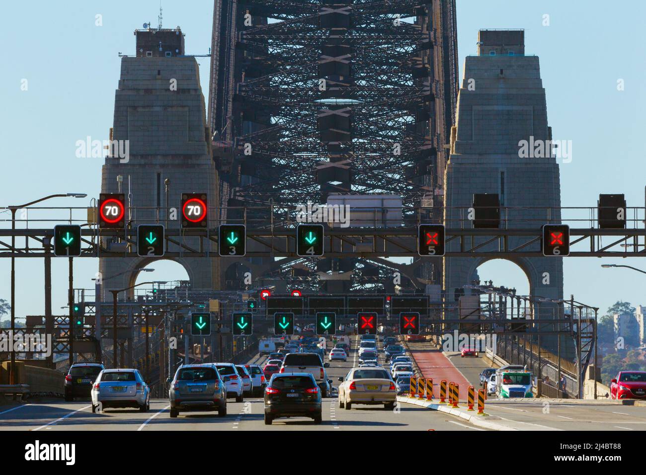 Traffic on Sydney Harbour Bridge in Sydney, NSW, Australia Stock Photo ...