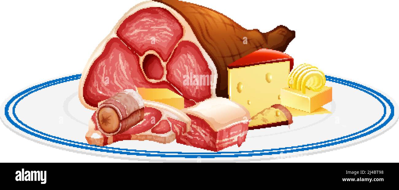 Cold cut set with meat and cheese illustration Stock Vector Image & Art ...