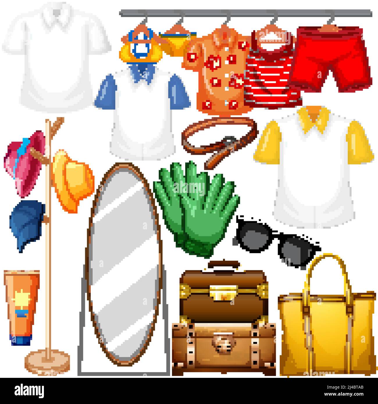 A set of different cloth on white background illustration Stock Vector ...