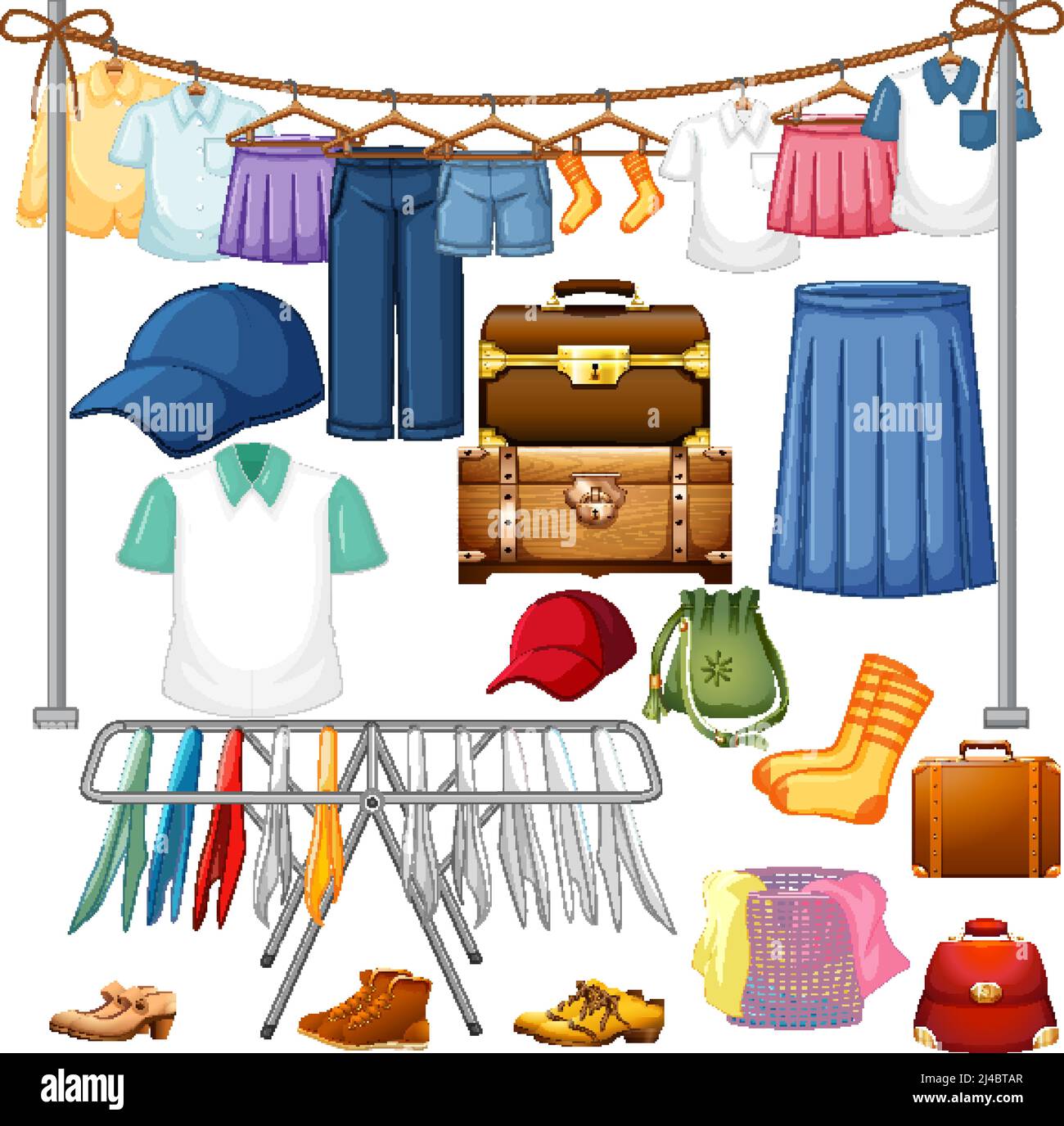 A set of different cloth on white background illustration Stock Vector ...