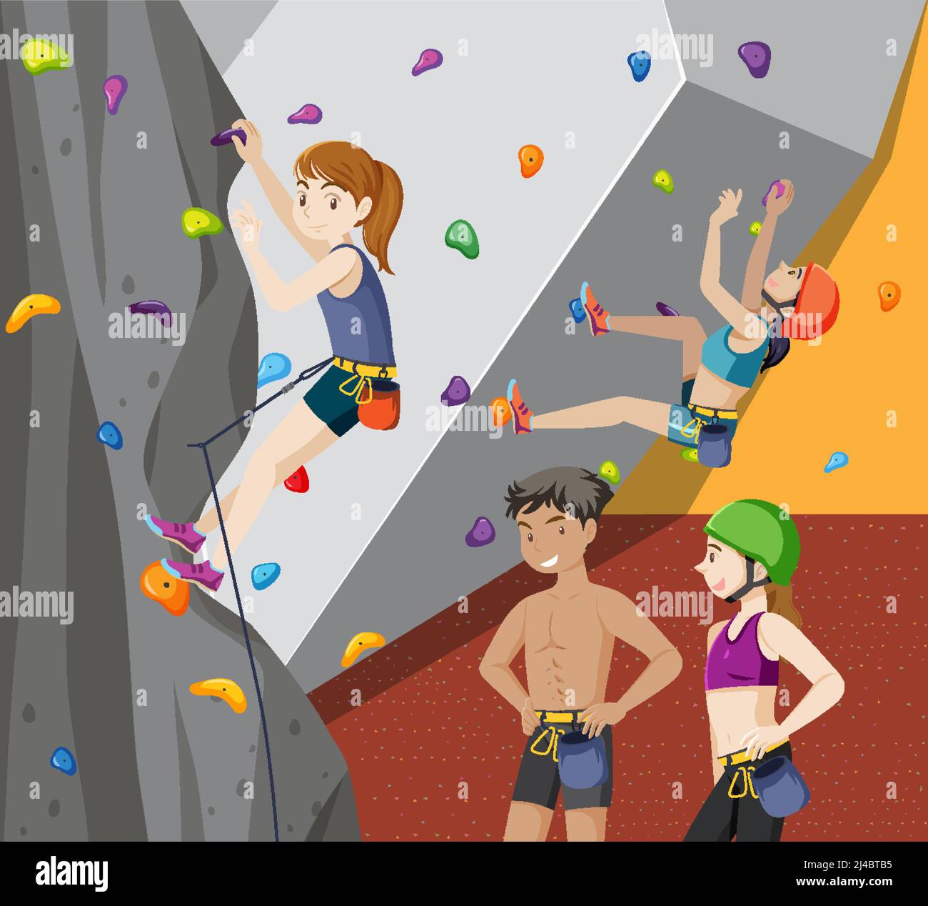 Indoor Rock Climbing Vector