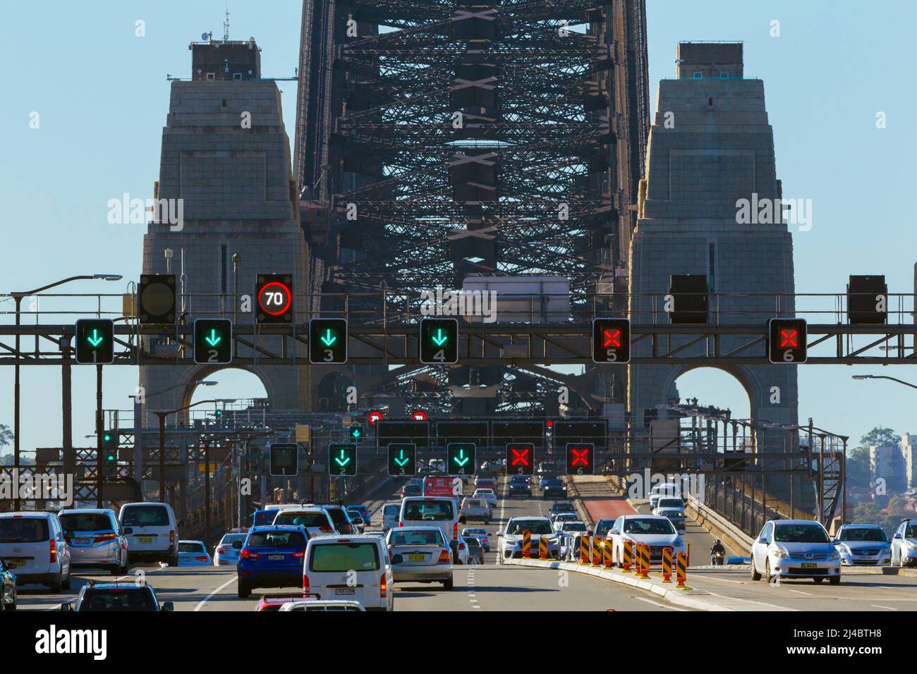 Traffic on Sydney Harbour Bridge in Sydney, NSW, Australia Stock Photo ...