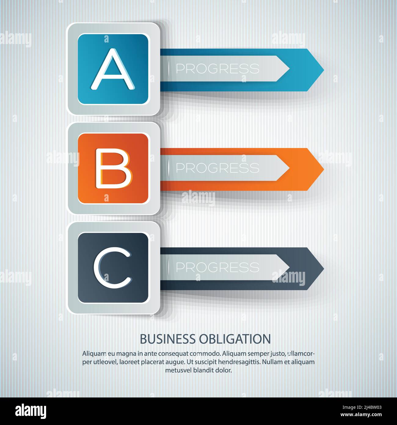 Business development infographics with text colorful squares arrows ...