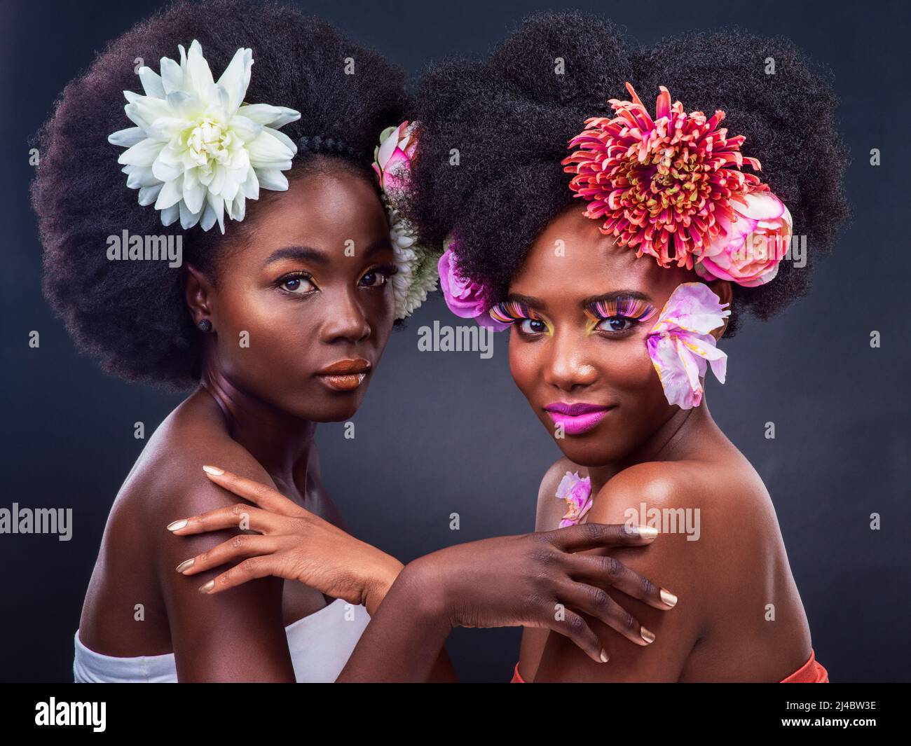 A touch of nature makes all the difference. Cropped shot of two ...