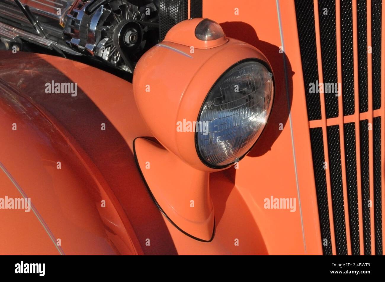 Antique vintage automobile headlight and grille Stock Photo - Alamy
