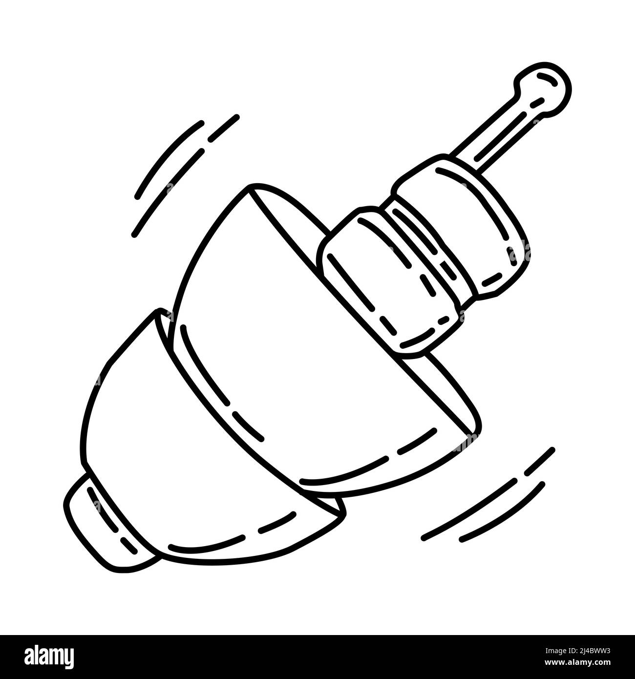 Ear Protection Part of Biker and Accessories Hand Drawn Icon Set Vector ...